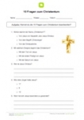 Arbeitsblatt: 10 Fragen zum Christentum