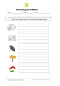 Arbeitsblatt: 10 Herbstbegriffe erklären
