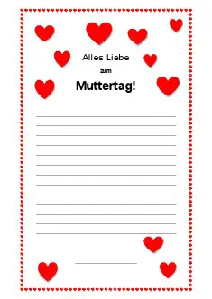 Arbeitsblatt: Brief zum Muttertag schreiben