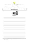 Arbeitsblatt: Gegenstandsbeschreibung schreiben: Der Computer