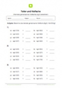 Arbeitsblatt: Kleinstes gemeinsames Vielfaches (kgV) finden
