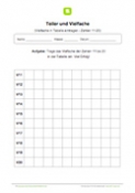 Teiler/Vielfache - Kostenlose Arbeitsblätter