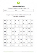 Teiler/Vielfache - Kostenlose Arbeitsblätter