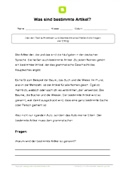 Arbeitsblatt: Artikel bestimmen (der, die, das)
